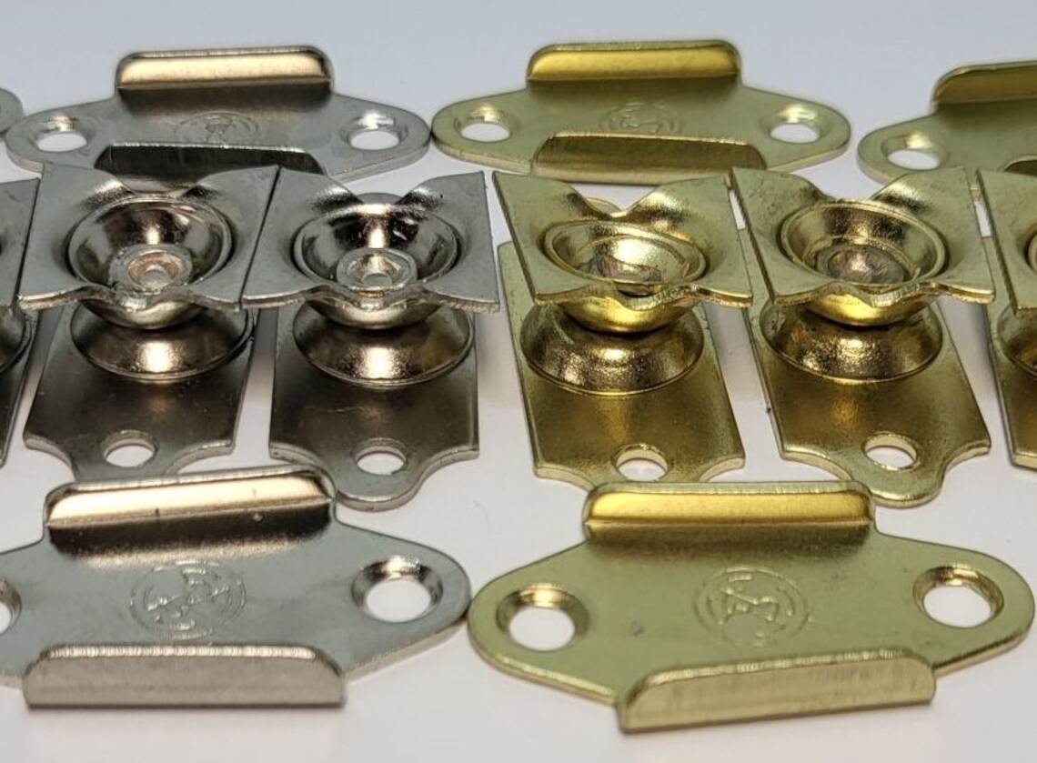 Swivel Mirror Wedge Mounting Brackets Polished Brass Nickel Angle Tilt ...
