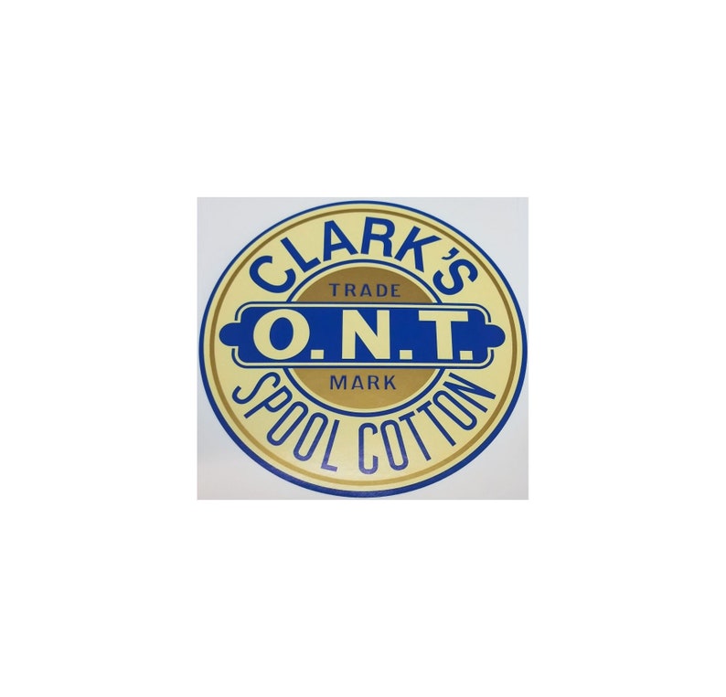 Clark's Spool Cabinet Decal Thread Vintage Antique Sticker Back Badge ...