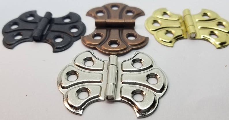 Nickel Plated Steel Shell Hinge wing butterfly antique vintage - Etsy.de