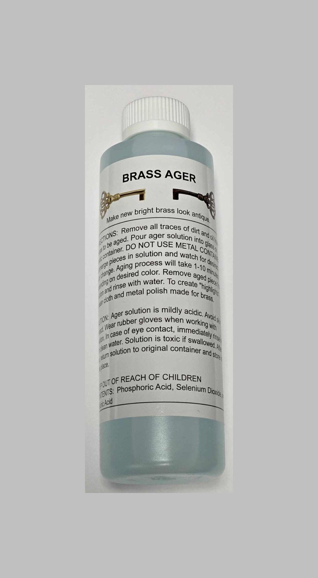 8oz. (ounce) - Brass Ager Darkening Solution Antique Vintage Old Metal ...