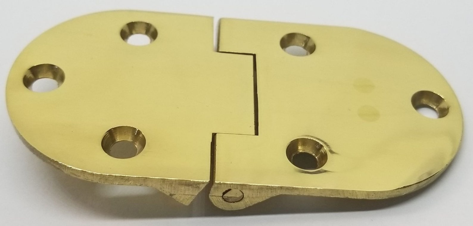 Brass English BUTLER Tray Leaf HINGE With Round Ends Oval 90 Degree ...