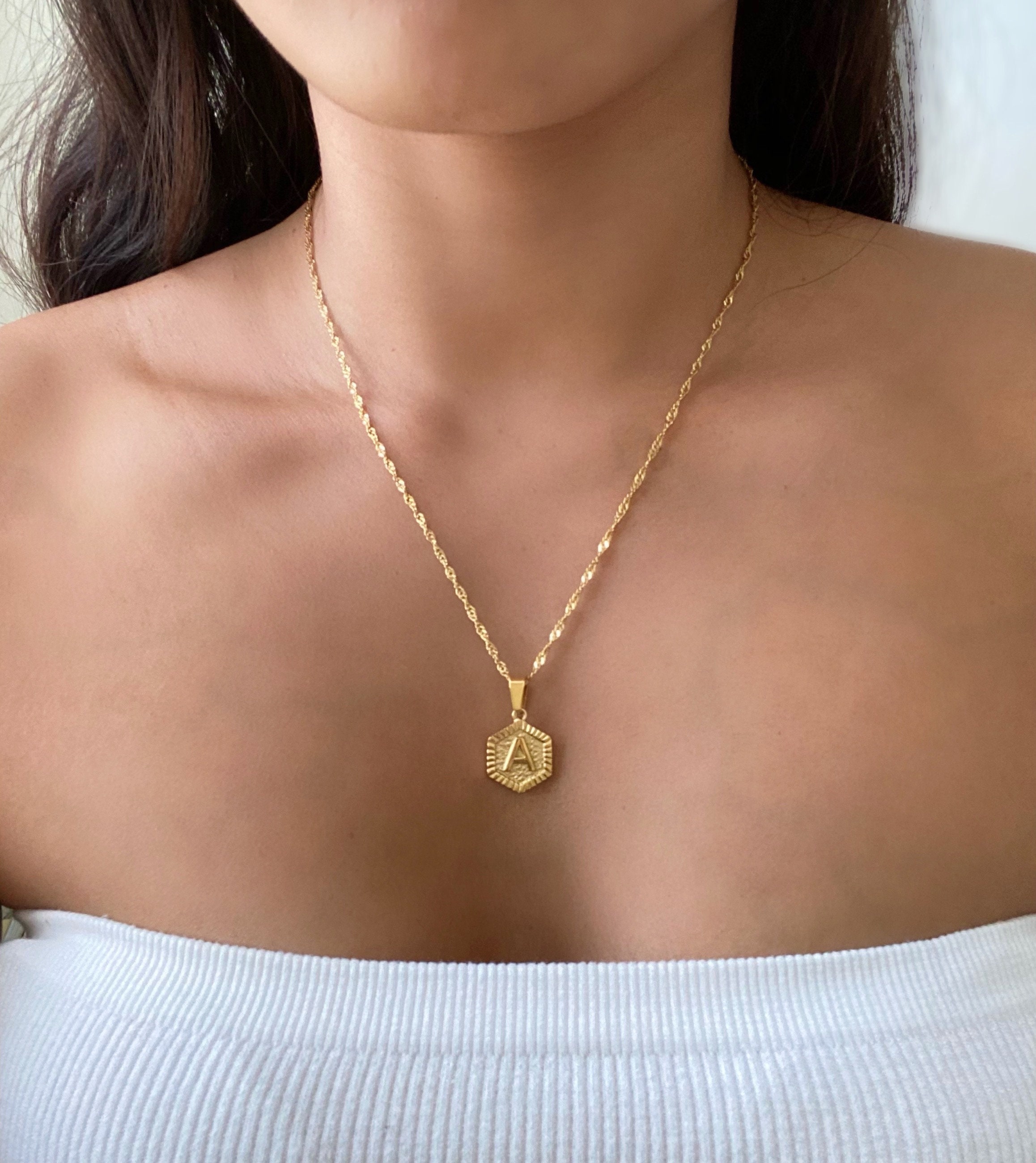 Dainty Initial Necklace Letter Necklace Dainty Necklace - Etsy Canada