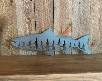 Metal Salmon Sign - Etsy