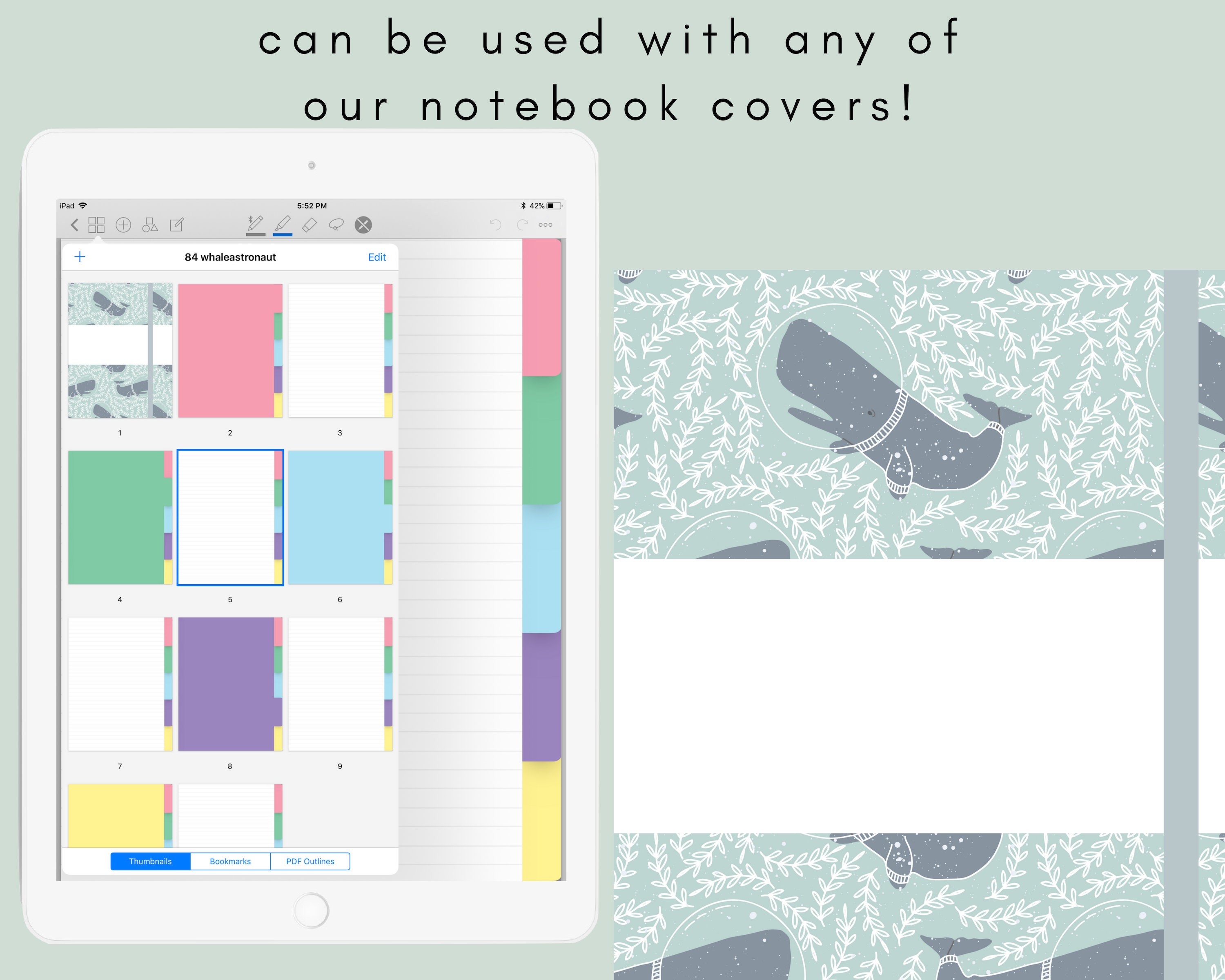 Five Subject Notebook Insert [digital PDF File] - Etsy