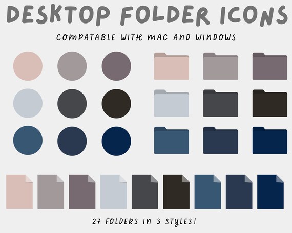 Stormy Weather Folder Icons for Mac and Windows Desktop Icons | Etsy