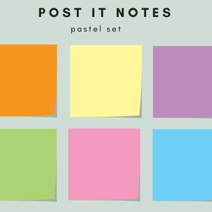 Pastel Post It Notes 6 Colors | Etsy