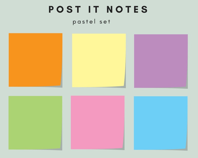 Pastel Post It Notes 6 Colors - Etsy