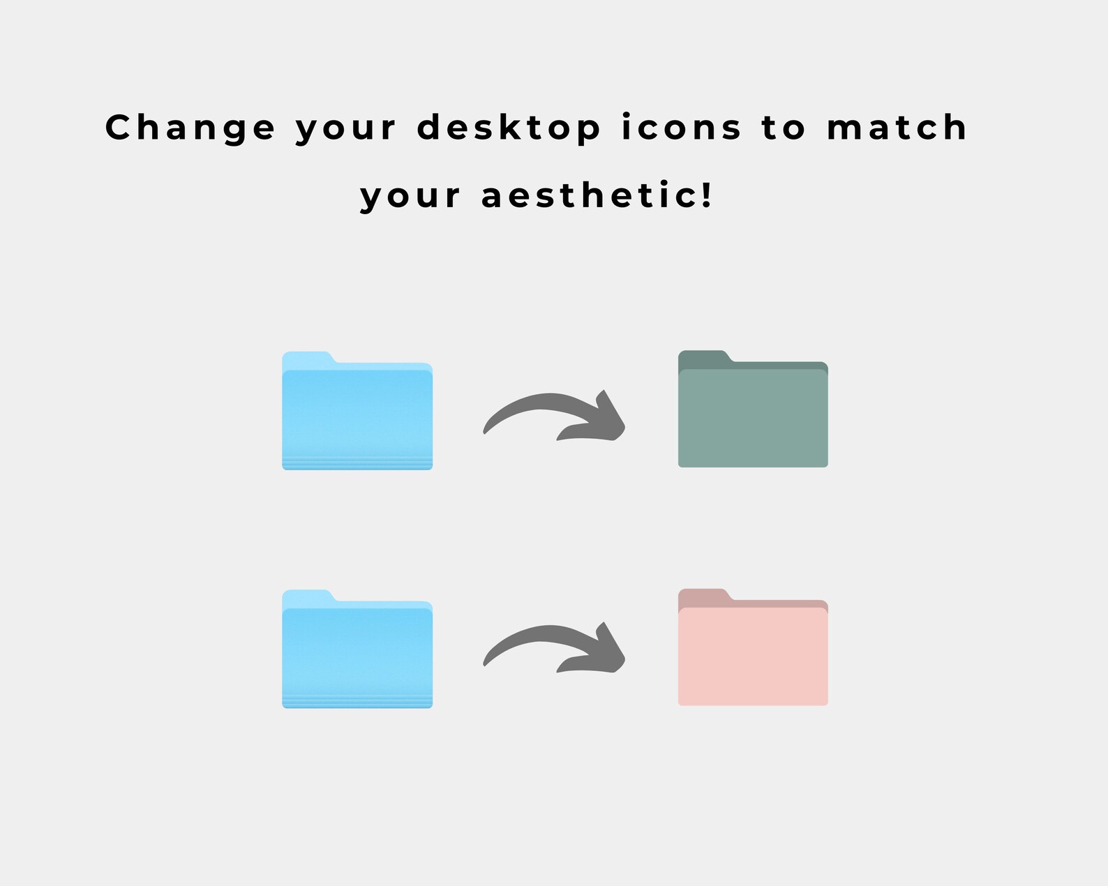 Monochrome MacBook Folder Icons + FREE Wallpaper Desktop Icons, MacBook ...