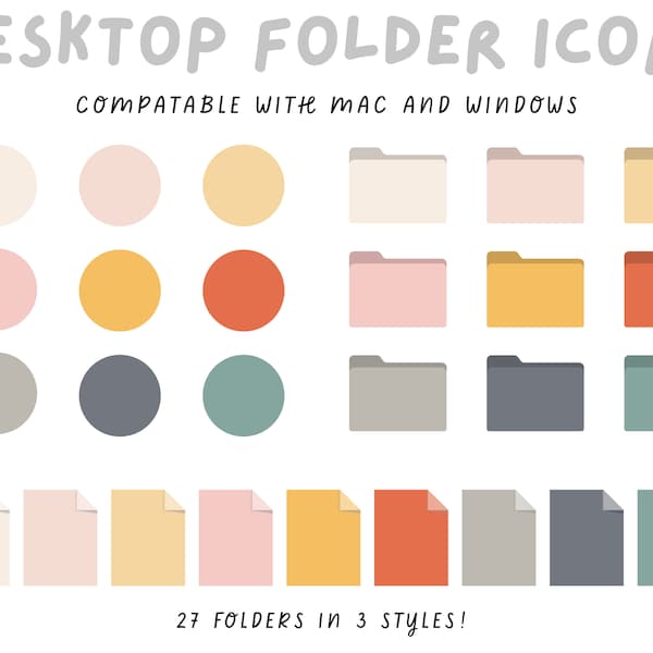 Colored Folder Icons for Windows - Etsy