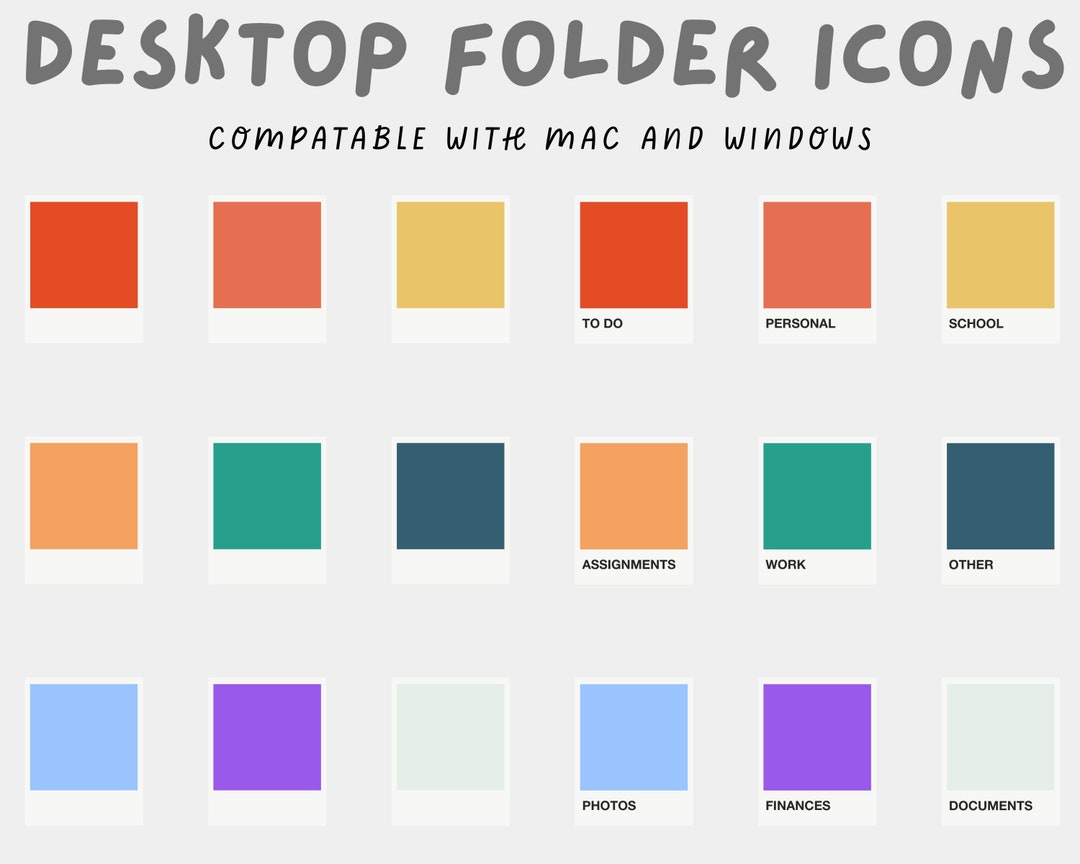 Pantone Retro Folder Icons for Mac and Windows Desktop Icons, MacBook ...