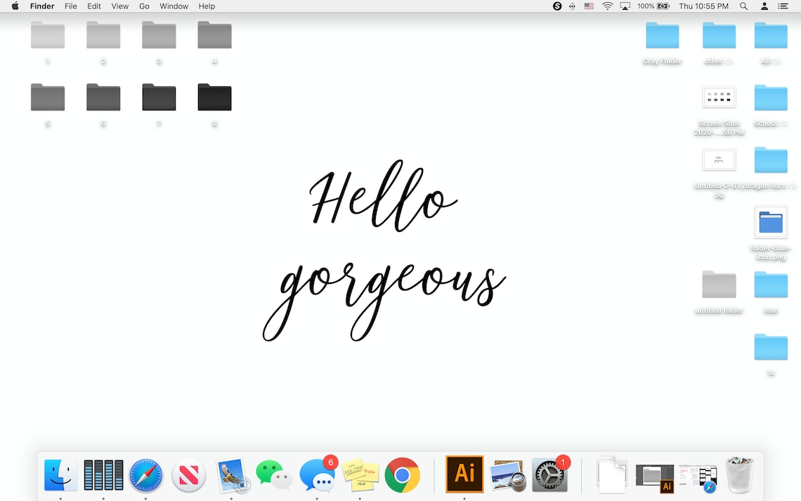 Monochrome MacBook Folder Icons FREE Wallpaper Desktop Icons, MacBook ...
