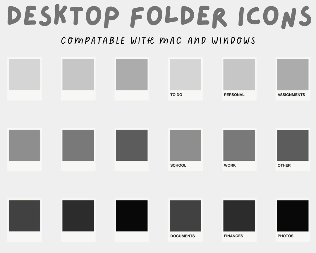 Pantone Greyscale Folder Icons for Mac and Windows Desktop Icons ...
