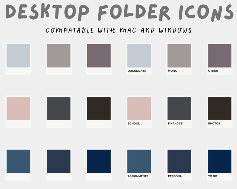 Pantone Stormy Weather Folder Icons for Mac and Windows Desktop Icons ...