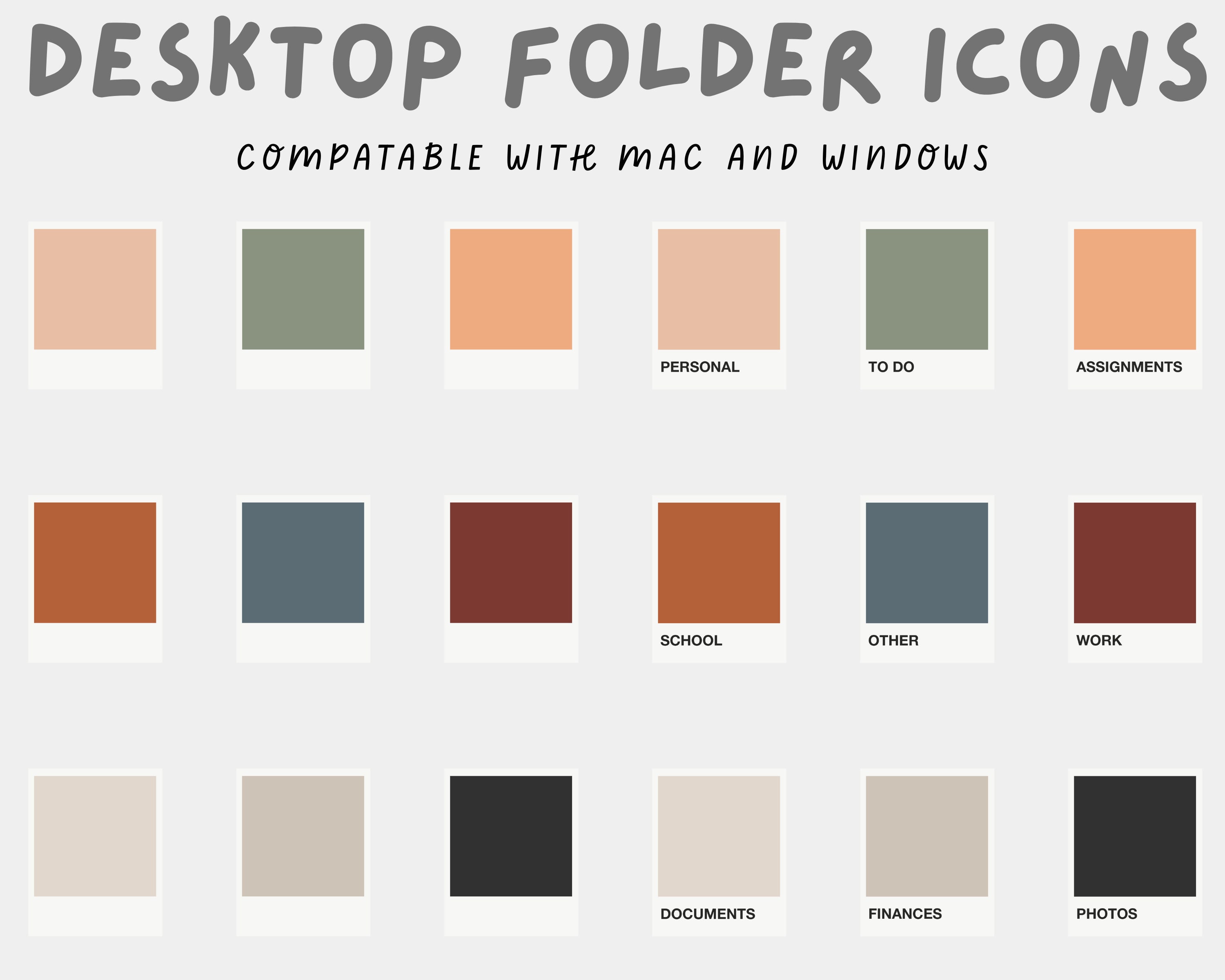 Pantone Earth Tones Folder Icons for Mac and Windows Desktop Icons ...