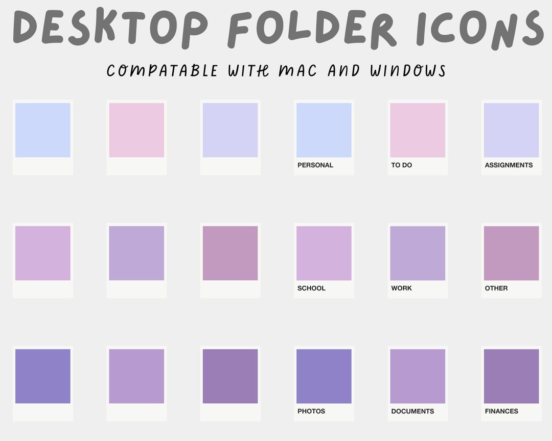 Pantone Lavender Fields Folder Icons for Mac and Windows Desktop Icons ...