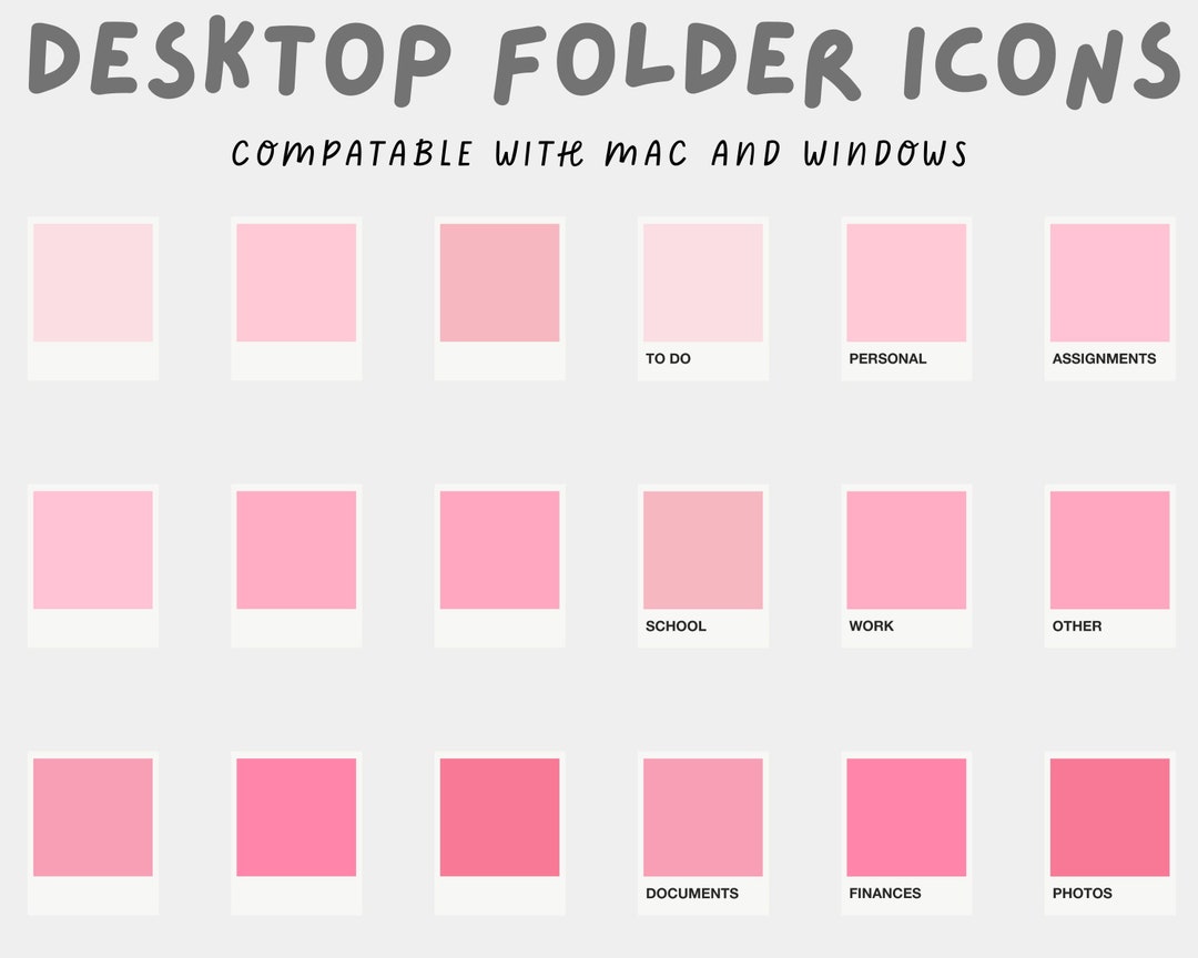 Pantone Pink Folder Icons for Mac and Windows (instant Download) - Etsy