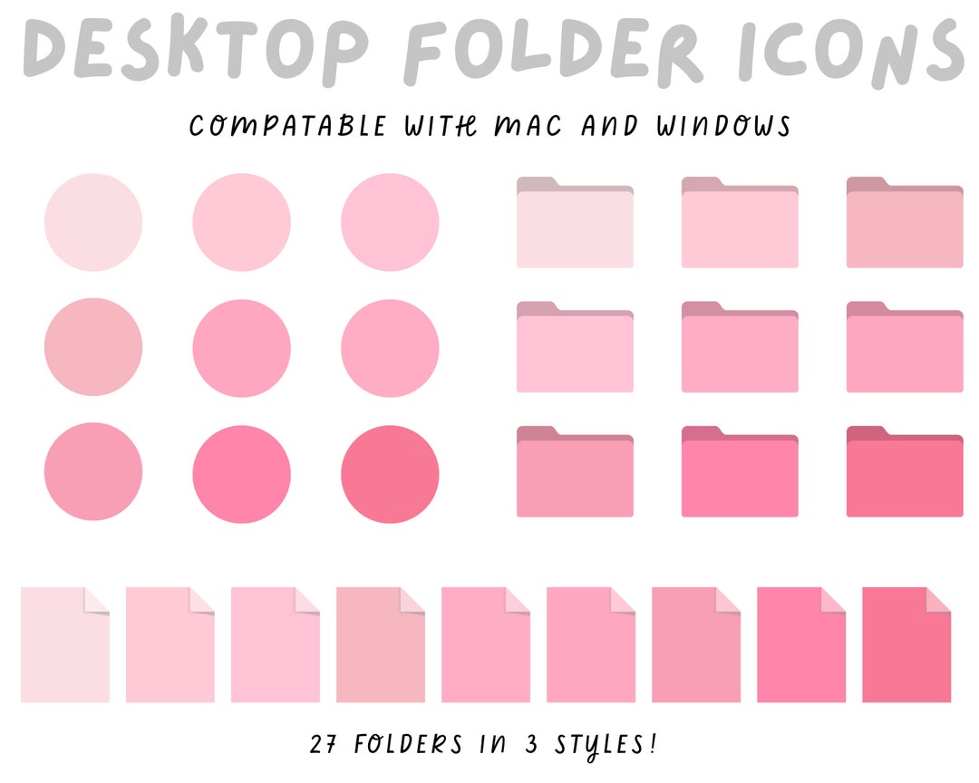 Pink MacBook Folder Icons, Desktop Icons, MacBook Icons, Laptop ...