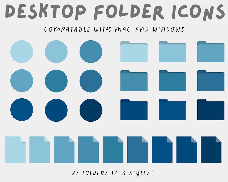 Blue Folder Icons for Mac and Windows Desktop Icons, MacBook Icons ...