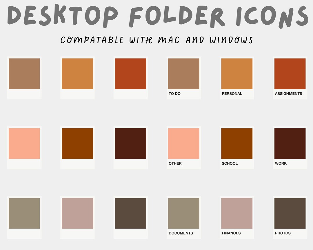 Pantone Autumn Folder Icons for Mac and Windows (instant Download) - Etsy