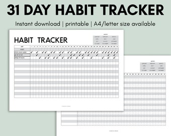 31 Day Challenge Tracker Printable Habit Tracker Goal - Etsy