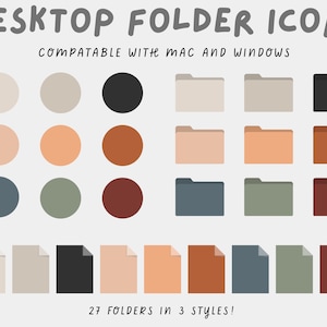 Earth Tones Folder Icons for Mac and Windows Desktop Icons, MacBook ...