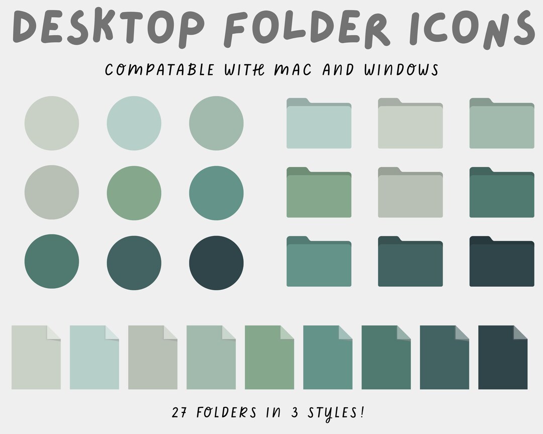 Green Folder Icons for Mac and Windows Desktop Icons, MacBook Icons ...