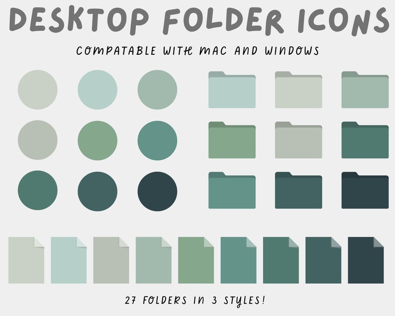 Green Folder Icons for Mac and Windows Desktop Icons, MacBook Icons ...