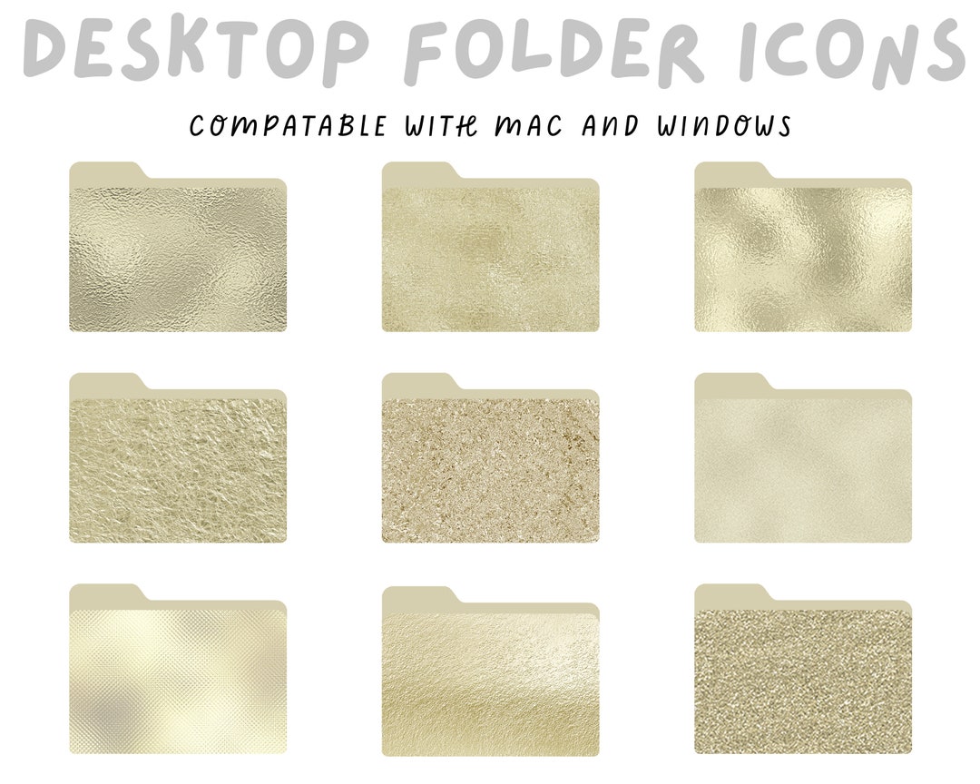 Gold Folder Icons for Mac and Windows Desktop Icons, MacBook Icons ...
