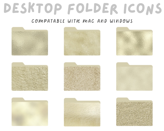Gold Folder Icons for Mac and Windows Desktop Icons Macbook | Etsy