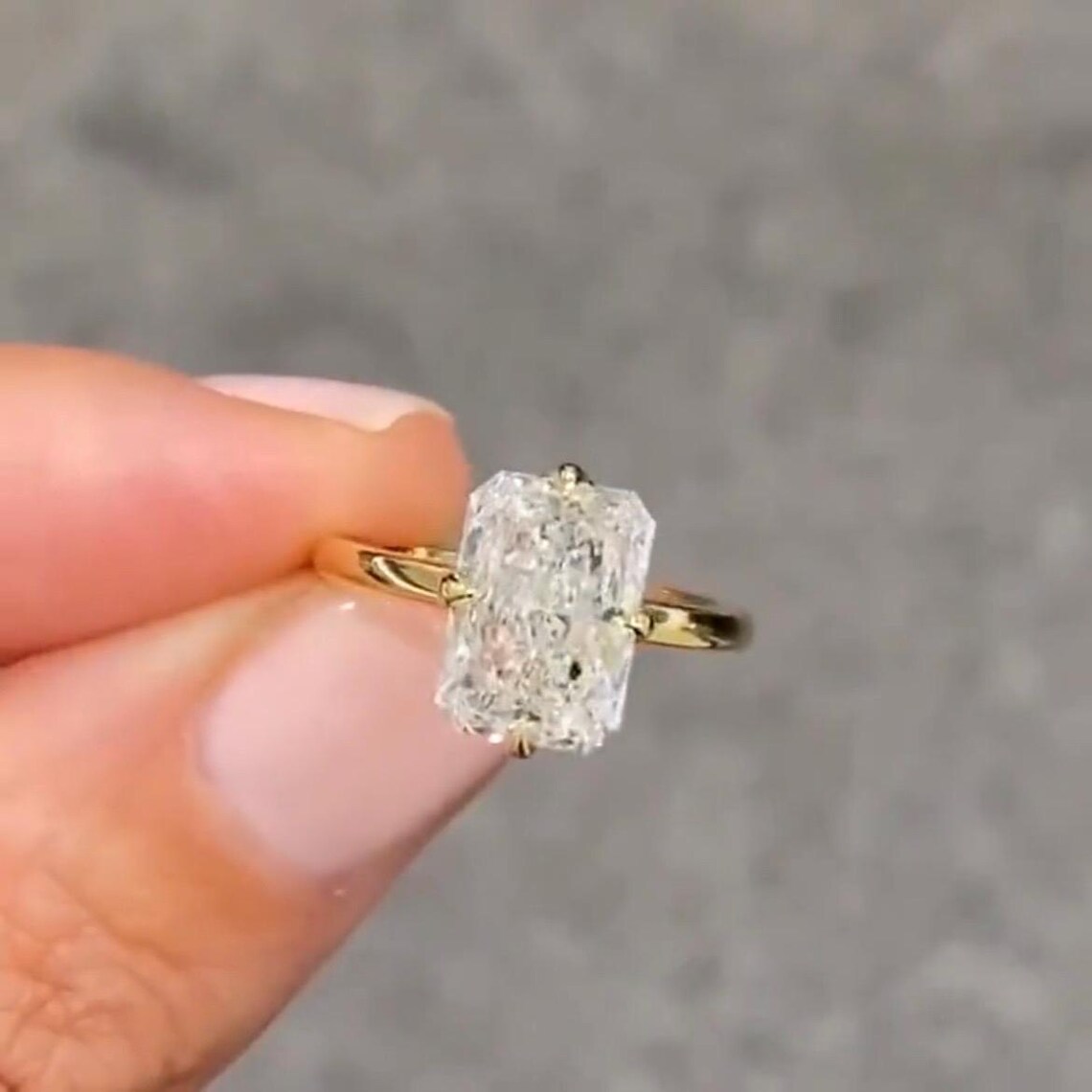 4.25 CT E/VS1 Elongated Radiant Cut Lab Grown Diamond Solitaire, Lower ...