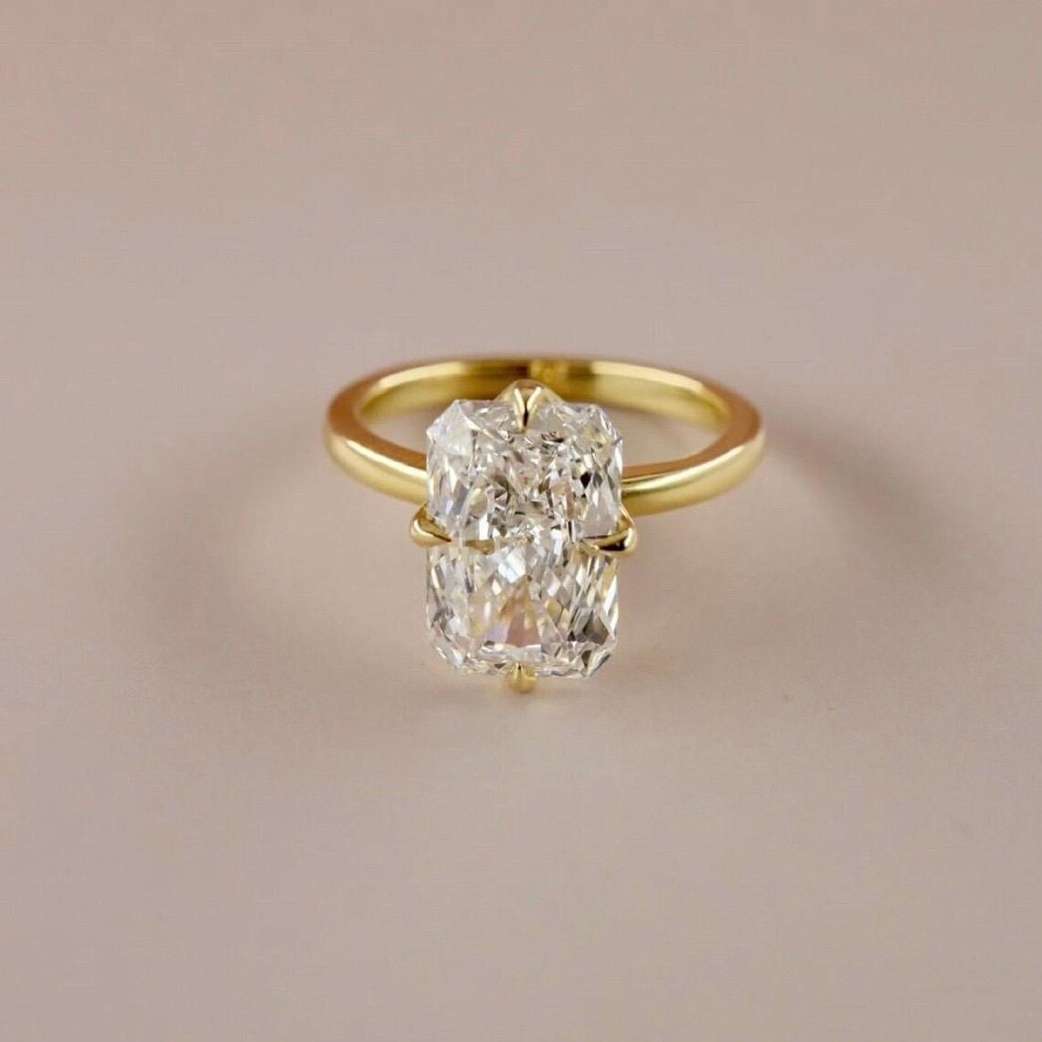 4.25 CT E/VS1 Elongated Radiant Cut Lab Grown Diamond Solitaire, Lower ...