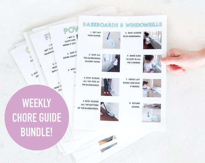Toilet Step-by-step Cleaning Chore Guides - Etsy Canada