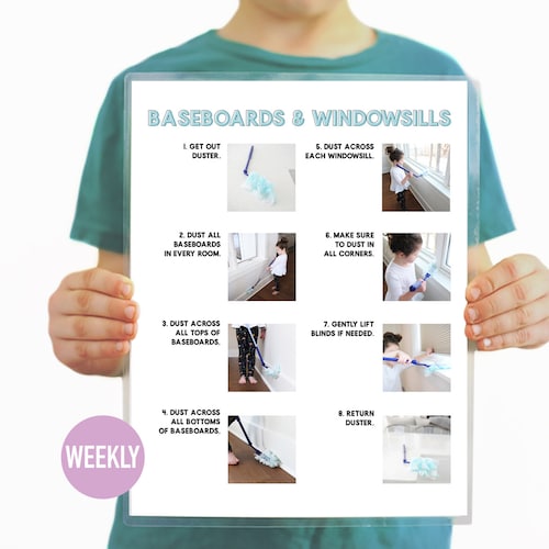 Bathroom Step-by-step Visual Aid Cleaning Chore Guides - Etsy