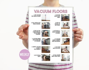 Bathroom Step-by-step Visual Aid Cleaning Chore Guides | Etsy Australia