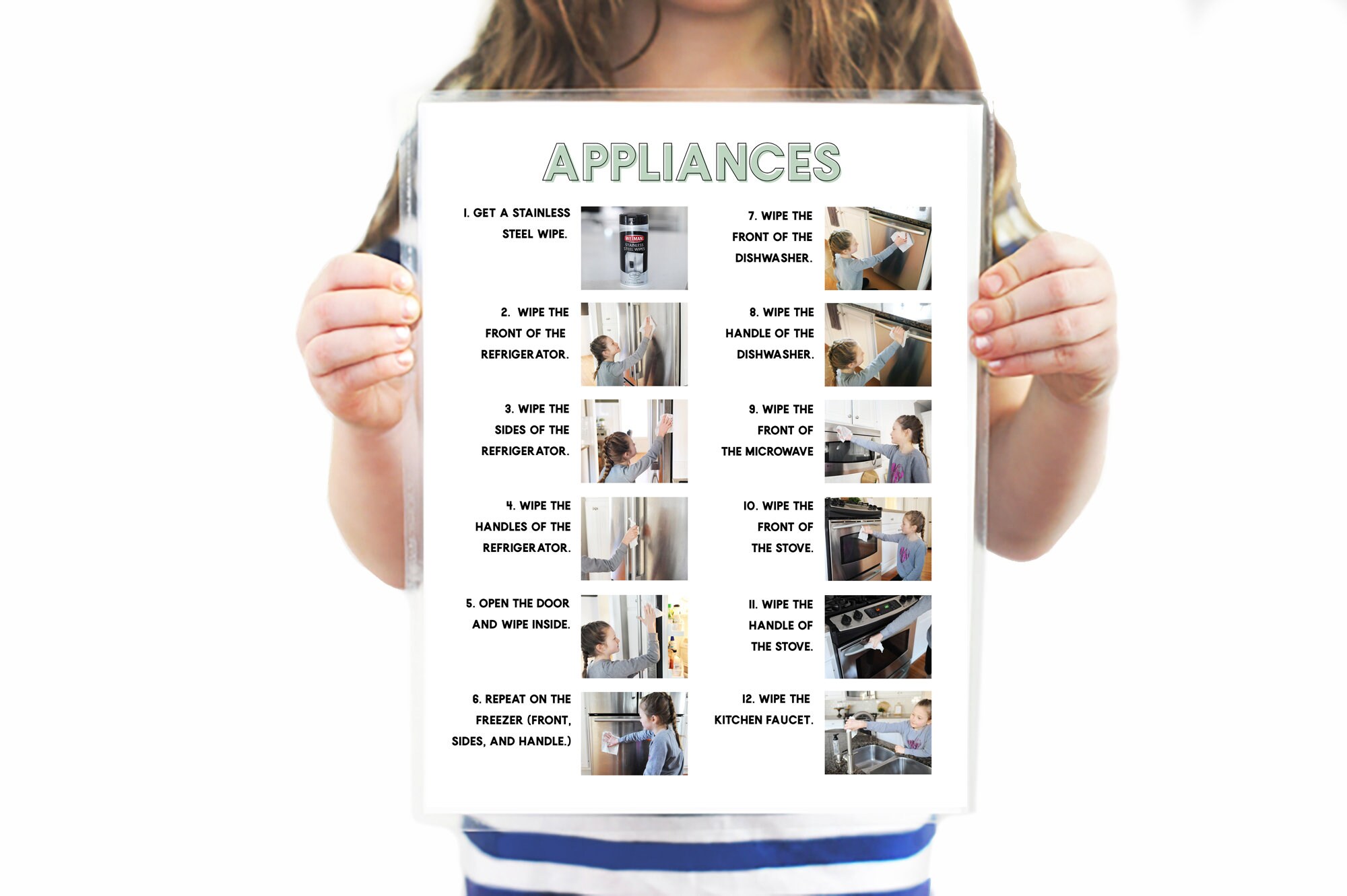 Appliances Step-by-step Visual Aid - Cleaning Chore Guides- Cheat Sheet ...