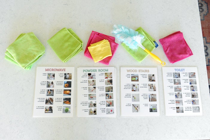 Weekly Chore Visual Aid Bundle, Step by Step Guide for Kids and Adults ...