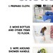 Shower & Bathtub Step-by-step Visual Aid - Cleaning Chore Guides- Cheat ...