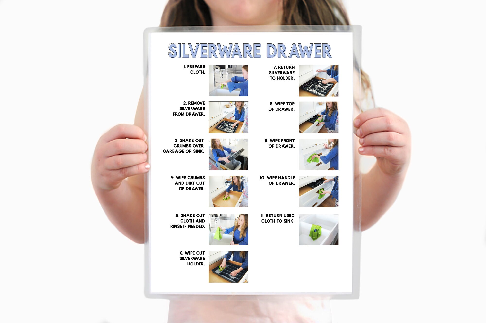 Silverware Drawer Step-by-step Visual Aid - Cleaning Chore Guides ...