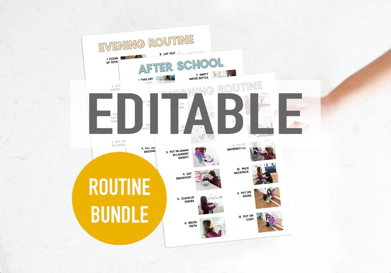 EDITABLE: All Routine Bundle- Step by Step Visual Aid Chore Guides for ...