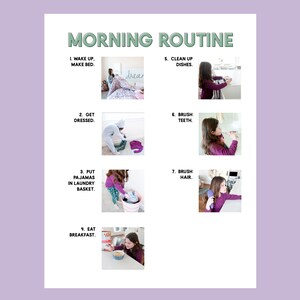Morning Routine Step by Step Daily Chore Guide - Etsy
