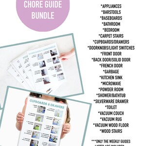 Weekly Chore Visual Aid Bundle, Step by Step Guide for Kids and Adults ...