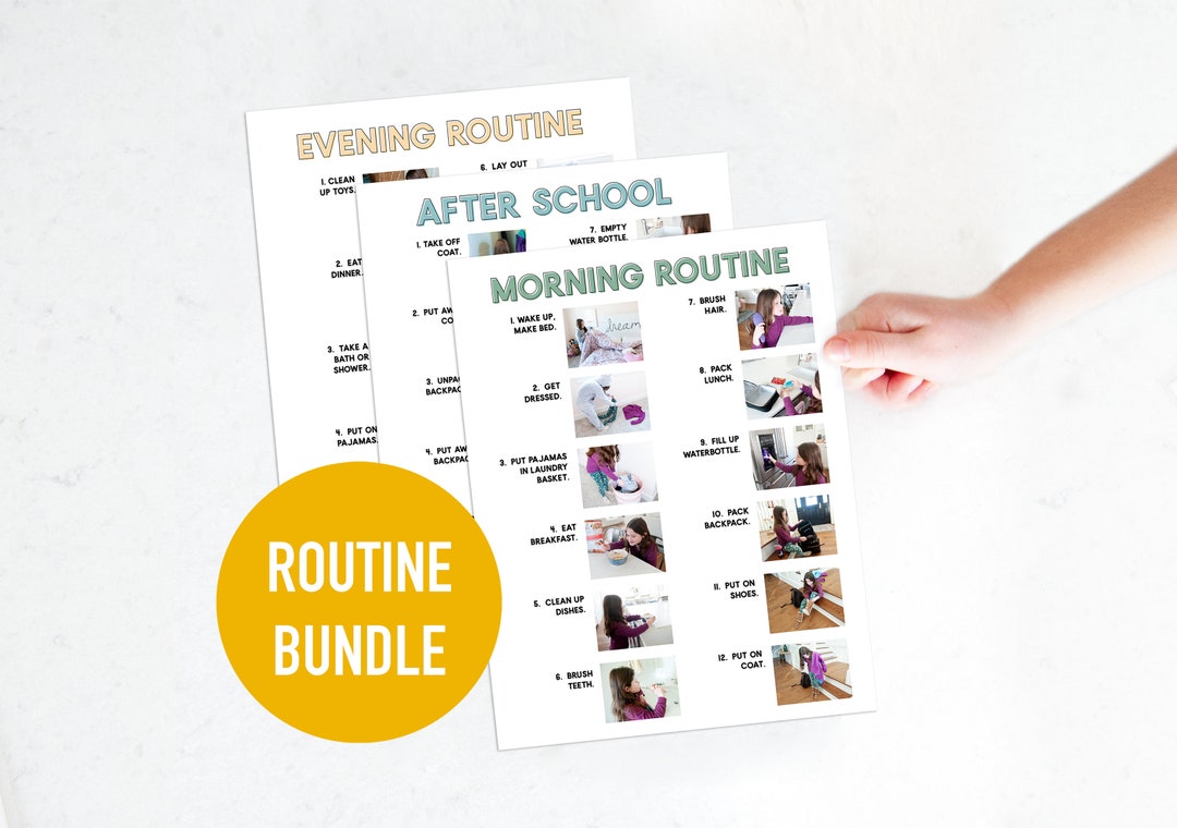 All Routine Bundle: Step by Step Visual Aid Chore Guides - Etsy Canada