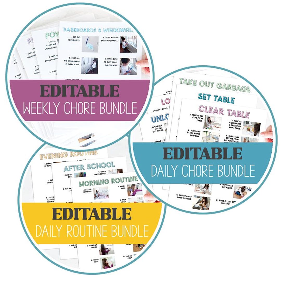 Editable Weekly, Daily, and Routine Bundles - Etsy