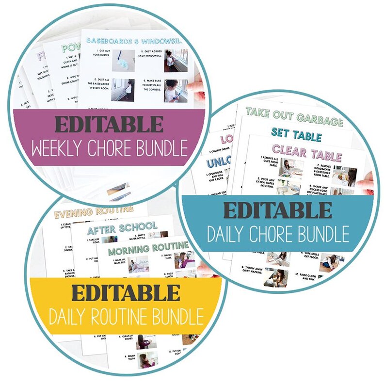 Editable Weekly, Daily, and Routine Bundles - Etsy