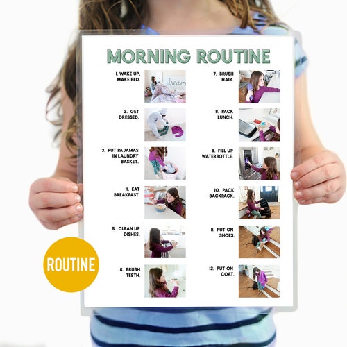 Morning Routine Step by Step Daily Chore Guide - Etsy