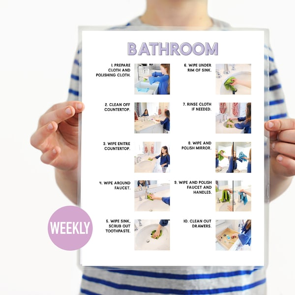 Visual Bathroom Chart - Etsy Israel