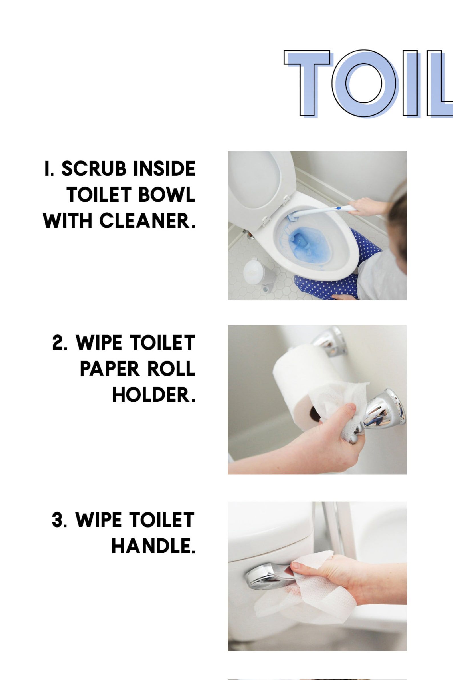 Toilet Step-by-step Cleaning Chore Guides - Etsy