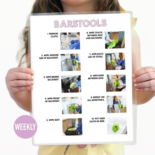 Bathroom Step-by-step Visual Aid Cleaning Chore Guides - Etsy
