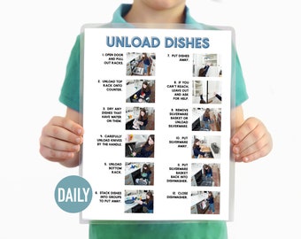Load the Dishwasher Visual Aid Step by Step Daily Chore Guide- Chore ...
