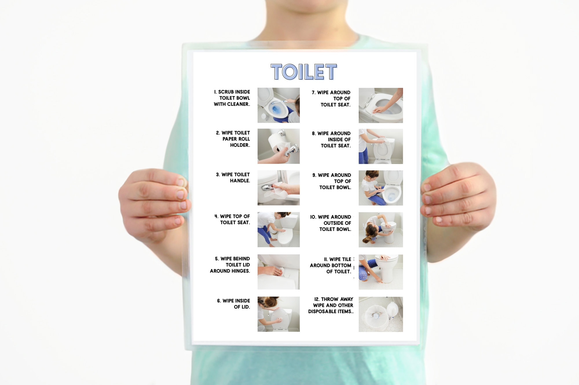 Toilet Step-by-step Cleaning Chore Guides - Etsy
